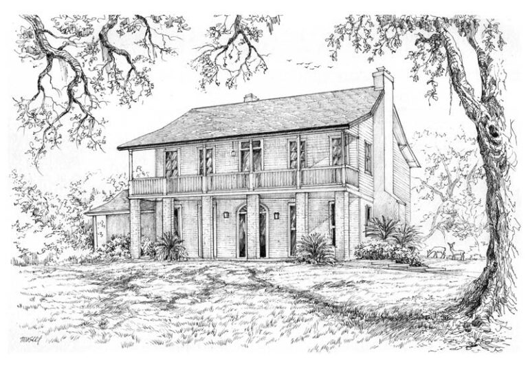 Pen and Ink House Drawings and Building Illustrations